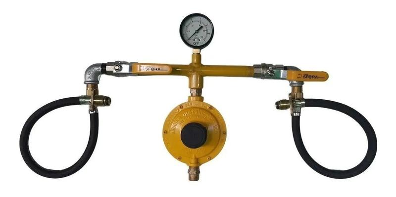 Modulo Cavalete Central Gás 2 P45 Com Regulador E Manômetro - VIANAGAZ - Filtro para Cavalete e ...
