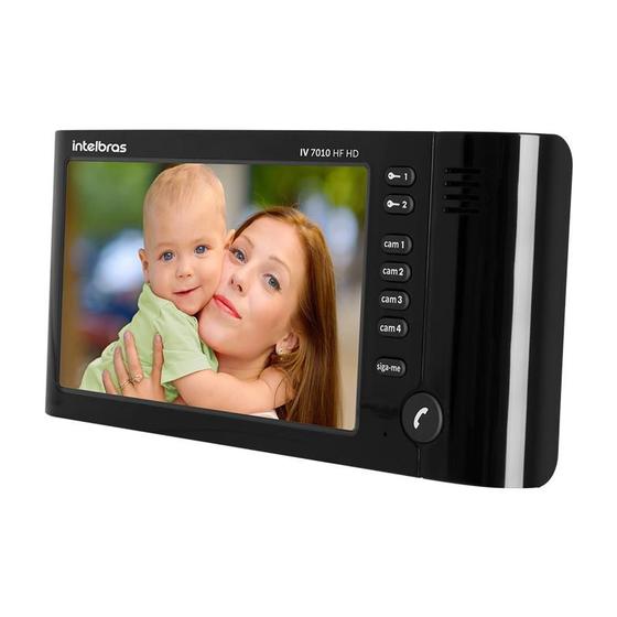 Módulo Interno Videoporteiro Intelbras IV 7010 HF HD Preto Tecnologia HD - Vídeo Porteiro ...