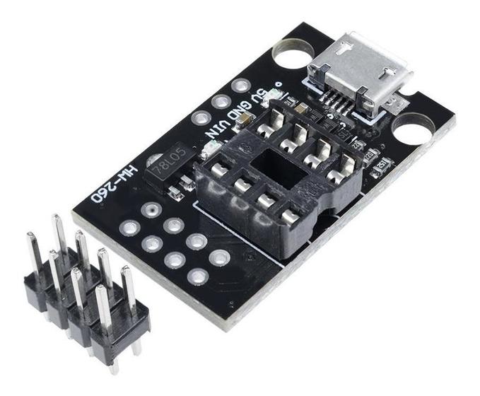 Módulo Programador Attiny85, Attiny13A, Attiny25 e Attiny45 com Micro USB (compatível com IDE ...