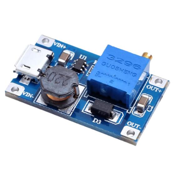 Módulo Regulador De Tensão Dc Step Up Mt3608 Com Entrada Micro Usb