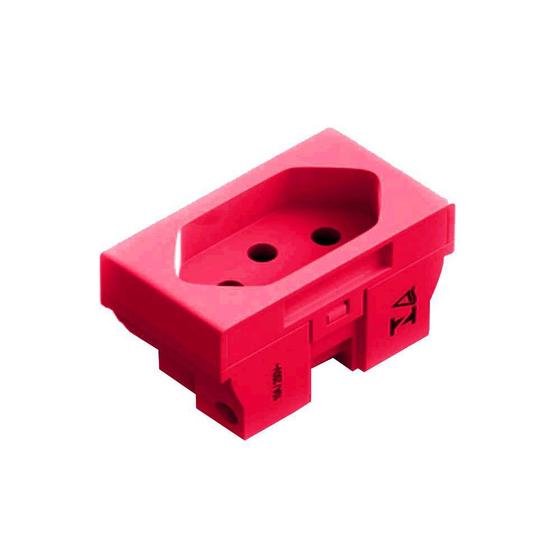 Módulo Tomada 2P+T 10A Vermelho - HELLERMANNTYTON - Módulo de Tomada - Magazine Luiza