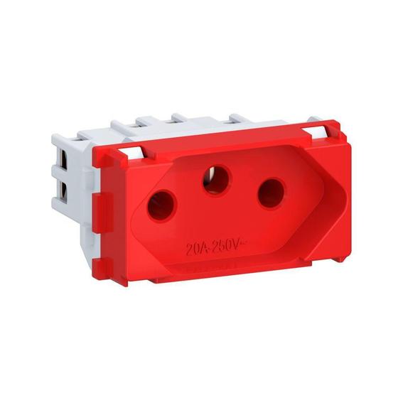 Módulo tomada 2p+t 20a 250v vermelho equille - WEG 5616 - Módulo de Tomada - Magazine Luiza