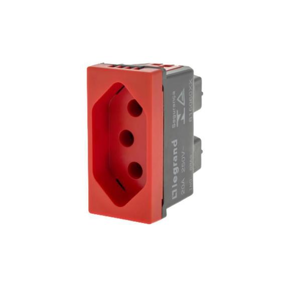 Modulo Tomada 2P+T 20A Vermelho Pial Plus + - Módulo de Tomada - Magazine Luiza