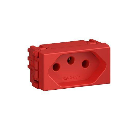 Módulo Tomada Refinatto Vermelho 2P+T - 20A/250V - Weg - Espelho / Placa de Tomada e Interruptor ...