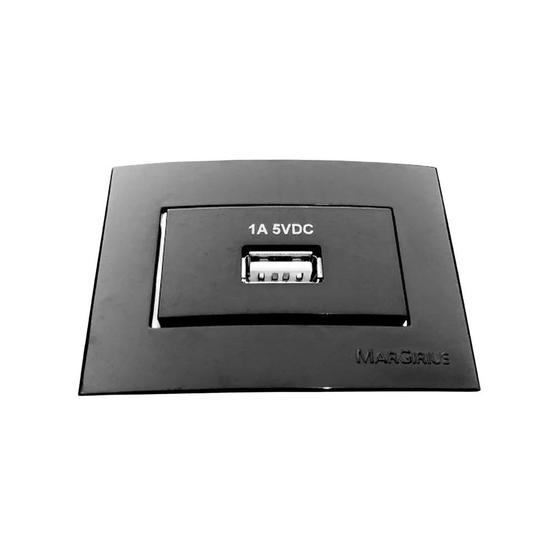 Módulo Tomada USB para Móvel Margirius Clean 1A Bivolt Preto - PA016672 ...