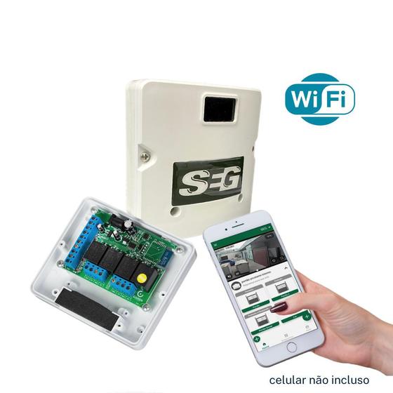 Módulo Wifi 4 Canais P/ Abrir Portão Fechadura Lâmpada Seg Garen ...