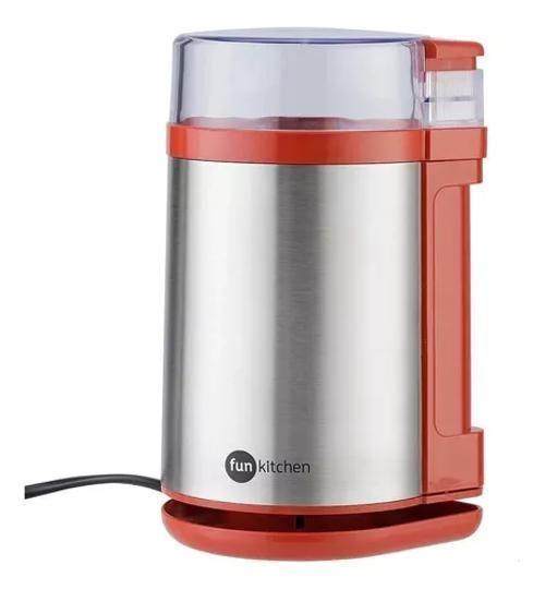 Moedor Café E Grãos Elétrico Inox Vermelho 127V Fun Kitchen - Moedor de ...