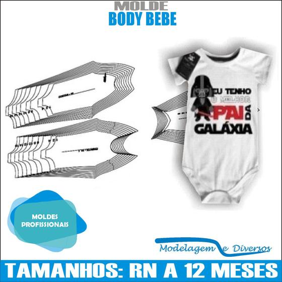 Molde Body Bebê, Modelagem&Diversos, Tamanhos Rn A 12 Meses ...