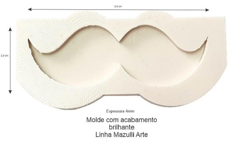 MOLDE DE SILICONE Bigode - Molde Para Resina Epoxi COD 2433 - Mazulli ...