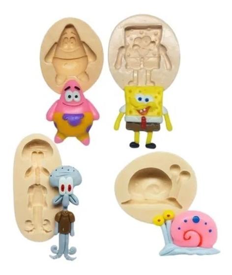 Molde De Silicone Bob Esponja, Patrick E Lula Molusco Rb1109 - MOLDS ...