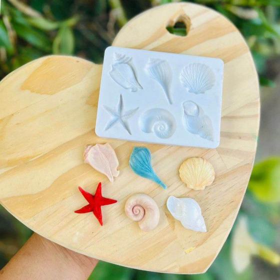 Molde de Silicone Conchas e Itens do Fundo do Mar 6 Cav - Cia do Molde ...