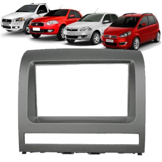 Moldura 2 Din Painel Fiat Strada Palio Siena Idea Prata - Fiamon/Ludovico - Moldura do Painel ...