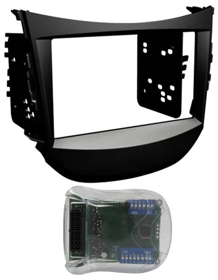 Moldura de Painel 2 Din Hyundai HB20 + Interface Comando de Volante - Autoplast + Eatech ...