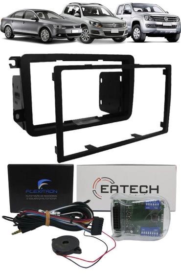 Moldura De Painel 2 Din + Interface Comando de Volante Vw Jetta Passat Amarok - Autoplast ...