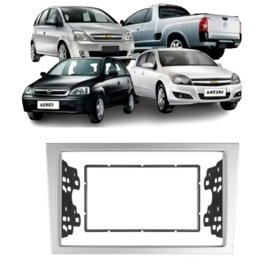 Moldura p painel gm corsa montana vectra meriva 2 din prata - JHOLSOM ...