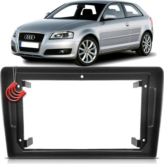 Moldura Painel 2 Din Central Multimidia Dvd Mp5 9 polegadas Preto Audi ...