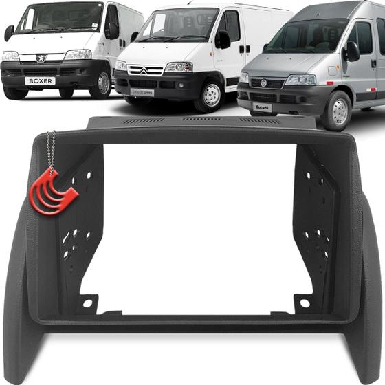Moldura Painel 2 Din Central Multimidia Dvd Mp5 Cinza Fiat Ducato Peugeot Boxer Citroen Jumper ...