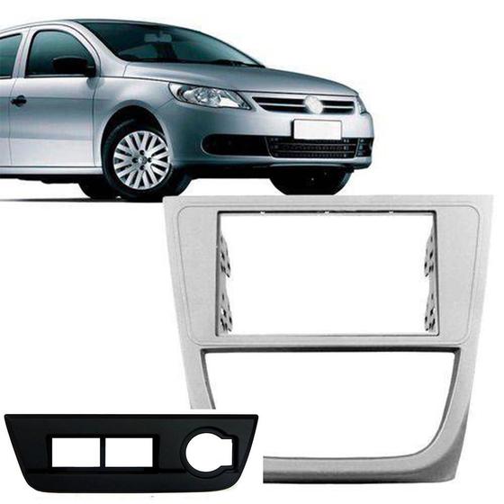 Moldura Painel 2DIN Multimidia MP5 Gol Voyage Saveiro G5 - Prata - FIAMON - Moldura de Painel ...