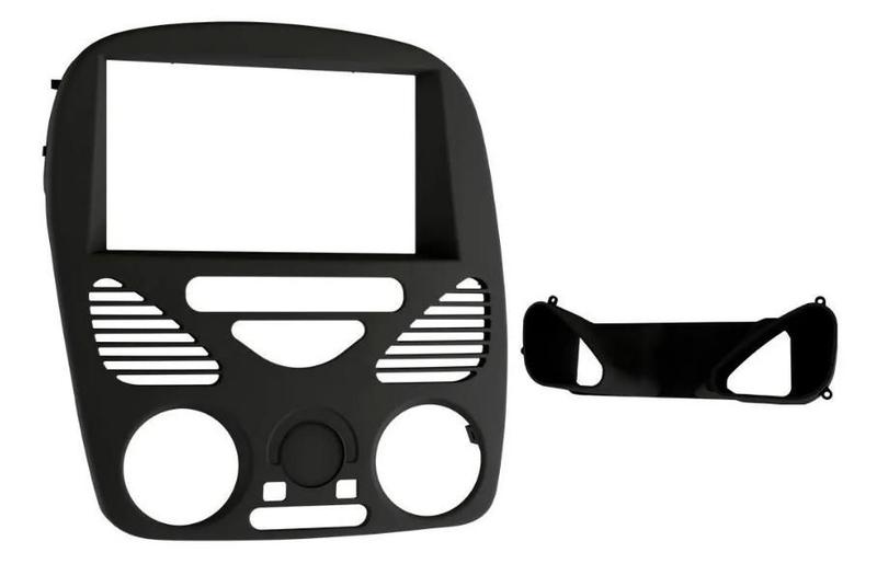 Moldura Painel DVD 2 Din MP5 Central Multimidia Fiat Palio Fire Siena Strada G2 Sem Ar ...