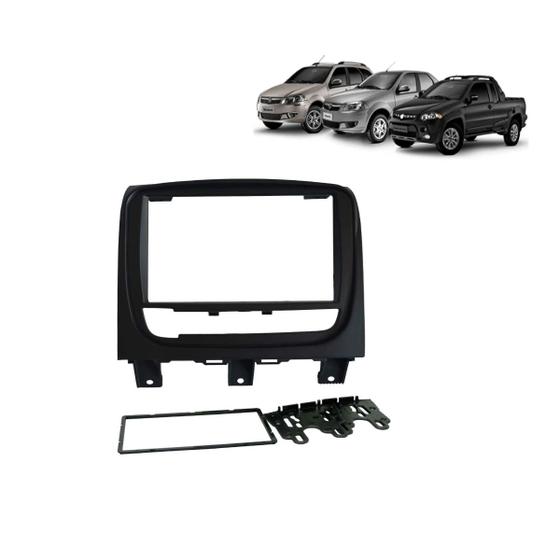 Moldura Painel DVD 2 Din MP5 Central Multimidia Fiat Palio Siena Strada Idea Weekend Adventure ...