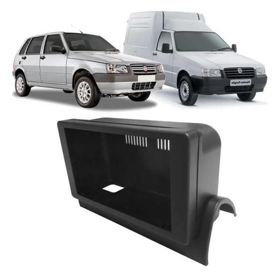 Moldura Painel DVD 2 Din MP5 Central Multimidia Fiat Uno Mille Fiorino - Fiamon - Moldura de ...
