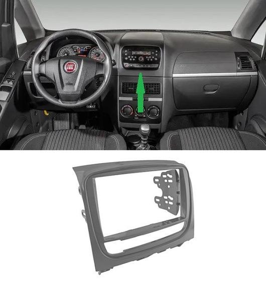 Moldura Radio Painel Palio Siena Strada Idea Weekend 2012 a 2018 2 Din Nova Cinza - EKG ...