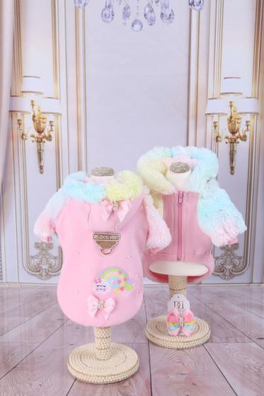 Moletom Arco Íris Rosa para cachorro e gato - Dudog Vest - Roupas para ...