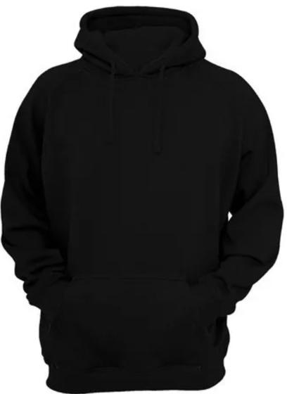 Moletom Com Capuz Canguru Unissex Liso Flanelado Blusa De Frio