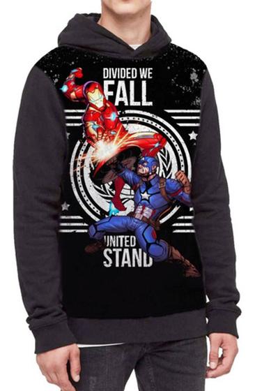Moletom Com Capuz Homem De Ferro Vs Capitão America Ref:411 - smoke - Moletom e Blusão Masculino ...