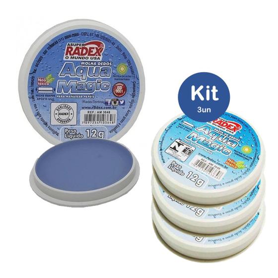 Molhador Molha Dedos Radex Kit 3un 12g Aqua Magica Ideal para Manusear ...
