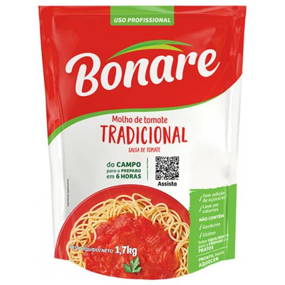 Molho Pronto Bonare Sache Tradicional 1,7kg - Molho de Tomate ...