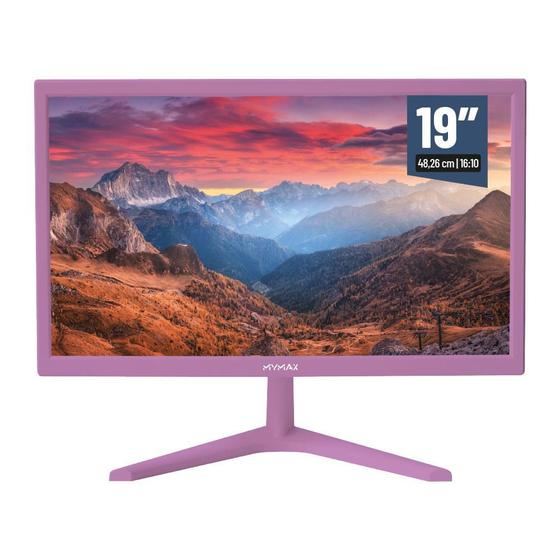Monitor 19' HD LED, 60hz, HDMI, VGA, 3.6ms Roxo - MYMAX - Monitor para ...