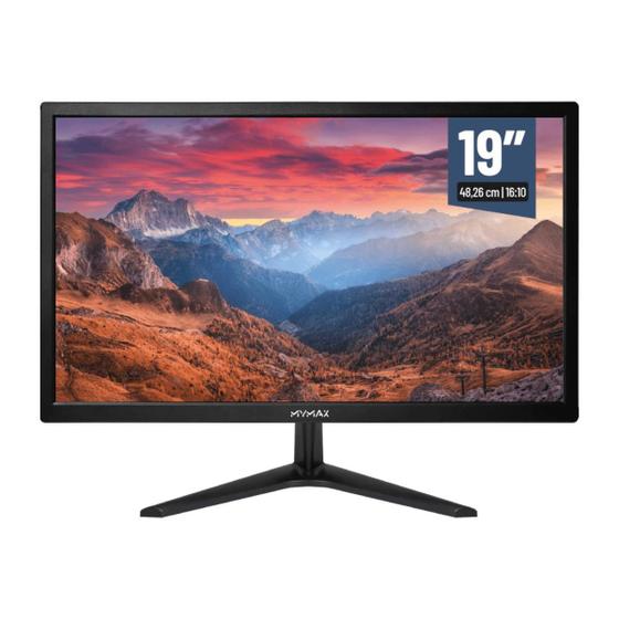 Monitor 19' Polegadas Hd Led 60hz Hdmi Vga 3.6ms Preto Mymax 110v/220v ...