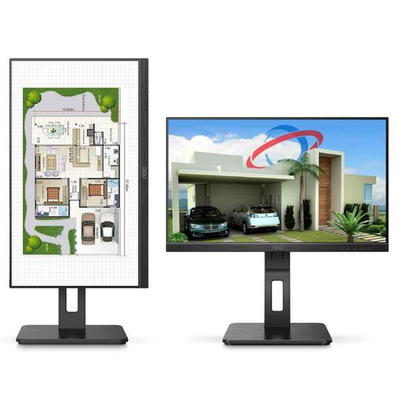 Monitor 21.5 AOC 22P2ES - Full HD - Painel IPS - 60Hz - 5ms - Suporte ...
