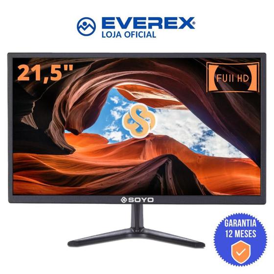 Monitor 21.5" led full hd, alta-resolução, vga + hdmi + vesa - soyo ...