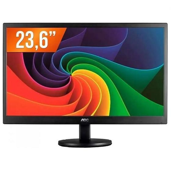 Monitor 23.6" LED AOC M2470SWH2 Widescreen FULL HD VGA/HDMI Preto ...