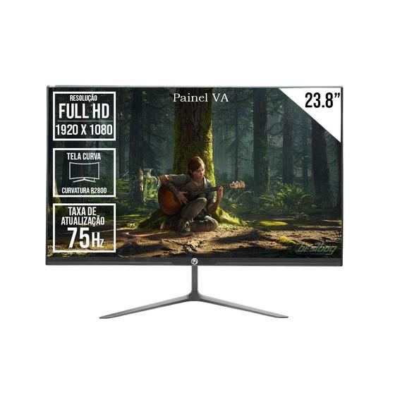 Monitor Brazilpc 23.8 Polegadas Led Widescreen 75hz Curvo 24WCF-75 Fhd ...