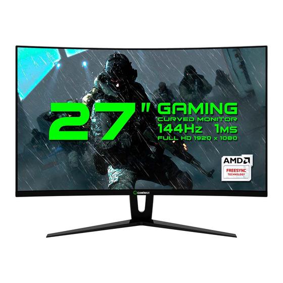 Monitor Gamer 27 Curvo Full Hd 144hz Freesynk Preto Gamemax - GAMEMAX ...