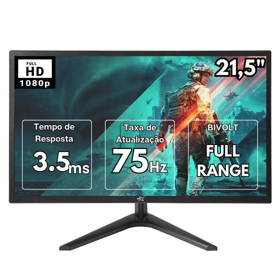 Monitor Gamer BRX LED 21,5" Full HD 75Hz 3.5ms HDMI+VGA - Monitor para Computador - Magazine Luiza