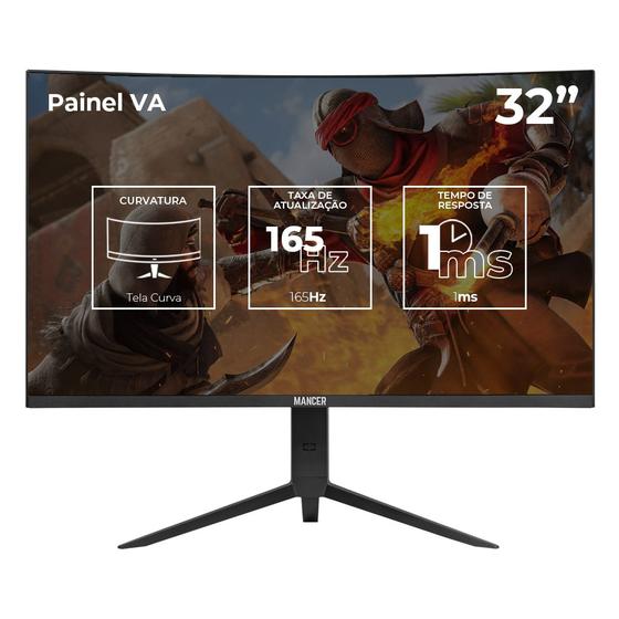 Monitor Gamer Mancer Valak UZ32, 32 Pol Curvo, VA, FHD, 1ms, 165Hz ...