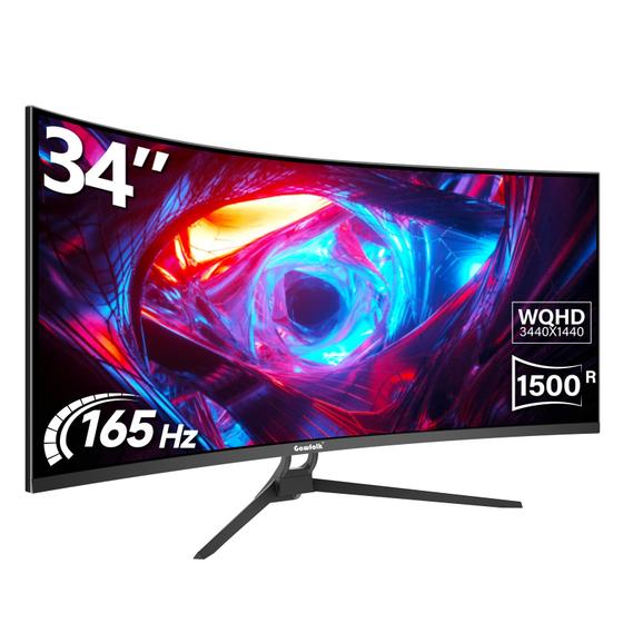 Monitor Gawfolk Ultrawide Curved 34" 165 Hz UWQHD 3440x1440 - Monitor ...