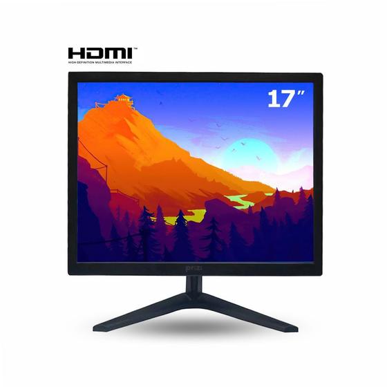 Monitor Led 17" Prizi Slim HDMI, Tela 4:3. 5ms, 60Hz Preto - PZ0017HDMI ...