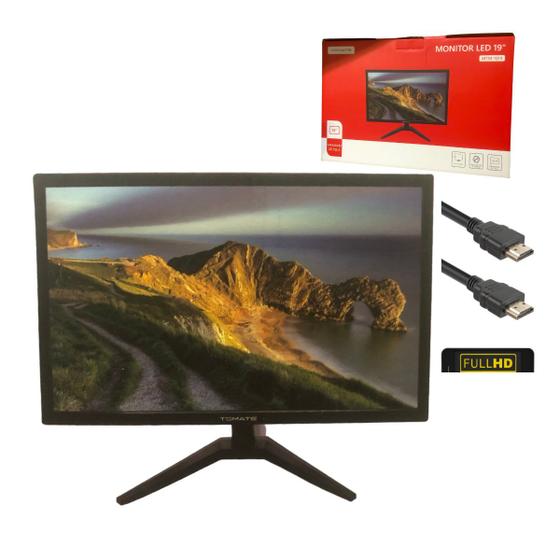Monitor LED Full HD 19 Polegadas HDMI VGA SLIM 110/220 - Tomate ...