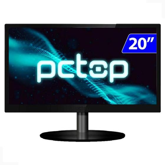 Monitor Pctop 20 pol. Led 1600x900 5ms Com Inclinação Hdmi e Vga 60Hz ...