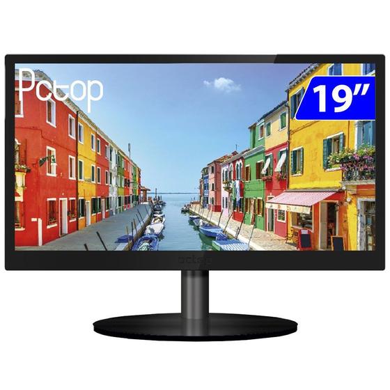 Monitor PCTop LED 19 Polegadas Wide HD HDMI VGA MLP190HDMI - Monitor ...
