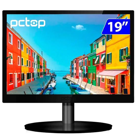 Monitor PCTop LED 19" Wide HDMI VGA MLP190HDMIC - Preto - Bivolt ...