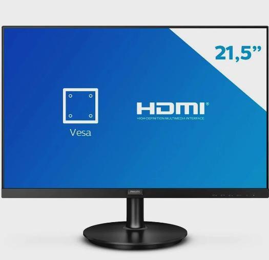 Monitor Philips, 21.5, LED, Wide, Full HD, HDMI/VGA, VESA, Adaptive ...
