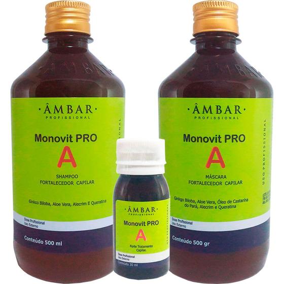 Monovit Pro A (shampoo, máscara e ampola) Âmbar Profissional - Ambar ...