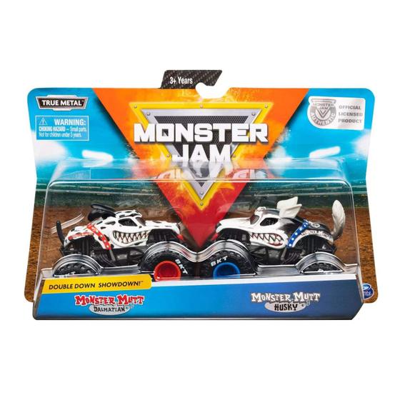 Monster Jam Monster Mutt Dalmatian vs Monster Mutt Husky Escala 1/64 ...