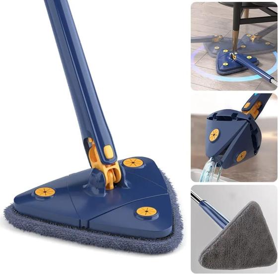 Mop De Limpeza Triângulos Ajustável 360 Graus Rotativo 2 Refil - Mop ...